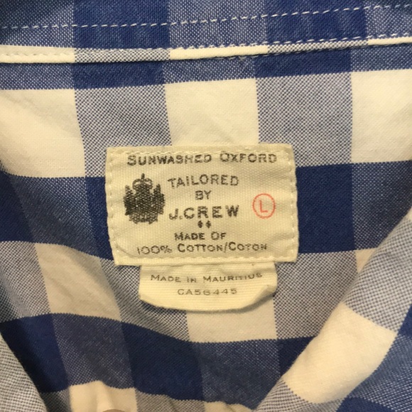 J. Crew | Shirts | Mens Jcrew Size L Button Up Shirt Blue White | Poshmark